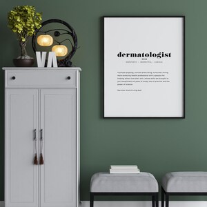 Dermatology Wall Art Office Decor, Dermatologist Definition Poster ...