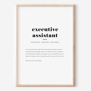Executive Assistant Sign Gift for Office Manager Definition - Etsy