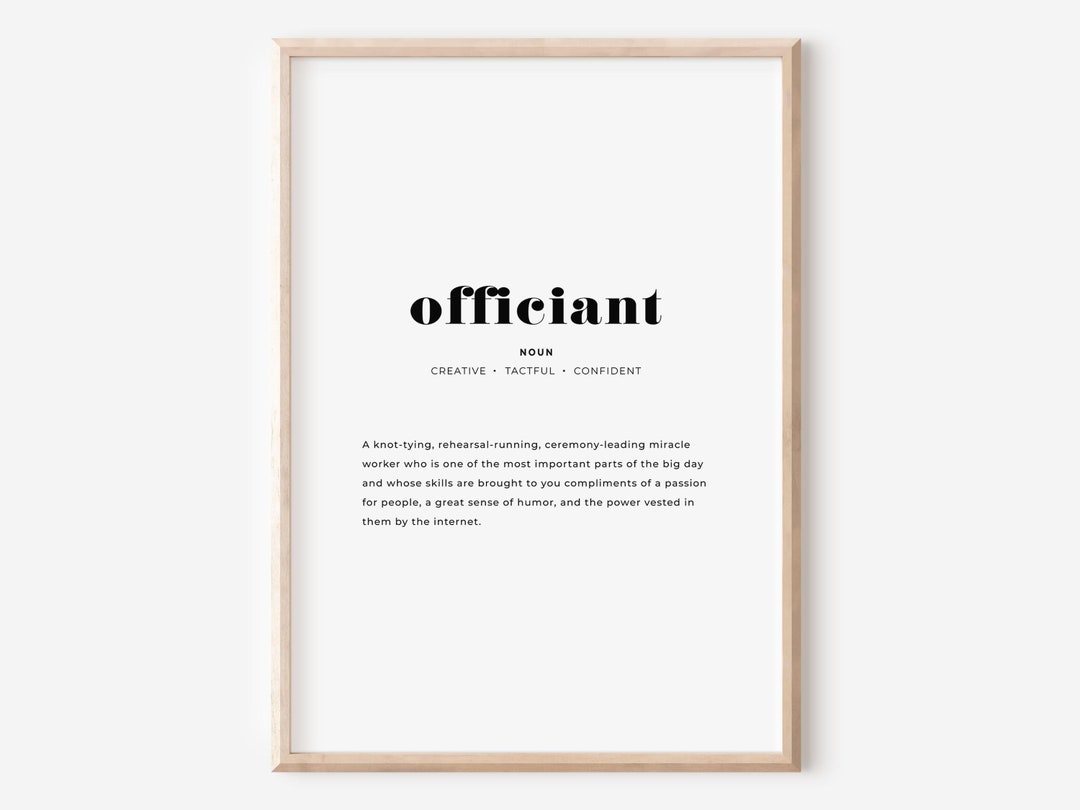 Officiant Definition for Priest, Celebrant Thank You Gift for Officiant ...