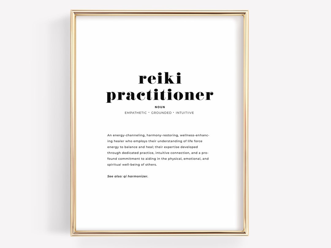 Reiki Practitioner Definition Printable Wall Art, Thank You Gift for ...