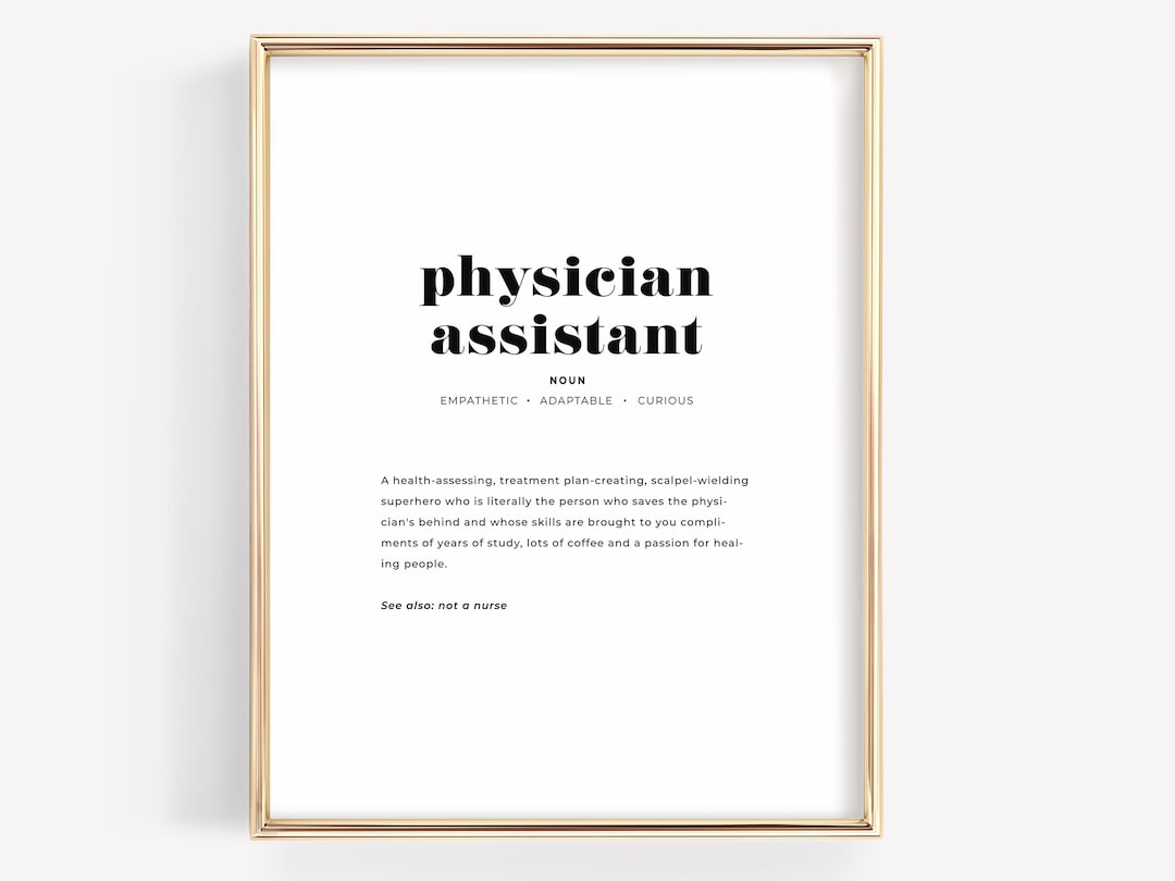Physician Assistant Definition PRINTABLE Wall Art, Medical Student ...