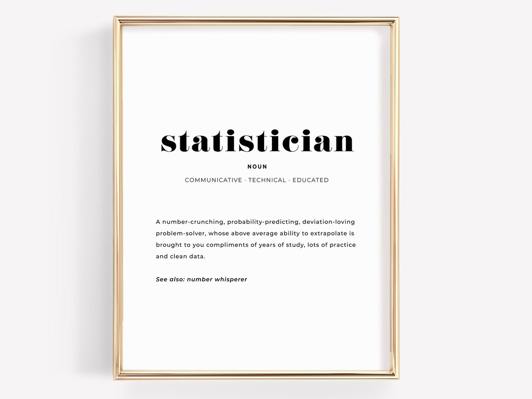 Statistiker Definition Druck, Statistik Poster, Daten Wissenschaftler ...