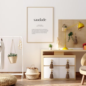 Saudade Definition Print, Portuguese Wall Art Gift, Untranslatable Word ...