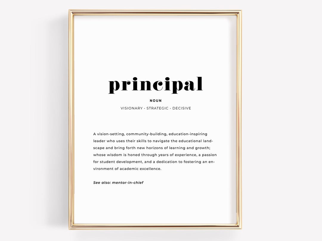 School Principal Definition Printable Wall Art, Office Decor Gift From ...
