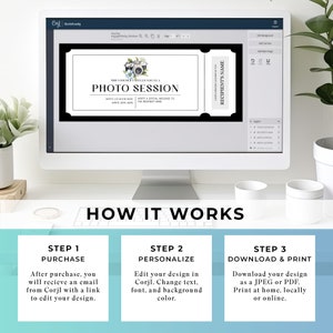 Photo Session Gift Voucher, Editable Photography Coupon Template ...