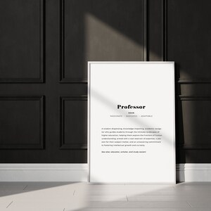 Professor Definition PRINTABLE University Office Wall Art for Academic ...