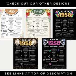 Back in 1963 Trivia Printable Poster, Neon 60th Birthday Decor, Life in ...