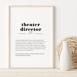 Theater Director Definition Print, Stage Director Gift, Theatre ...