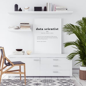 Data Science Wall Art, Data Scientist Definition Print, IT Office Decor ...