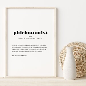 Phlebotomy Wall Art, Phlebotomist Definition Gift, Phlebotomy Poster ...