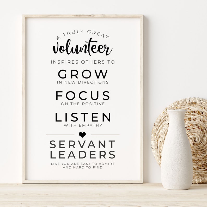 Volunteer Appreciation Gift Printable Wall Art, Volunteer Recognition ...