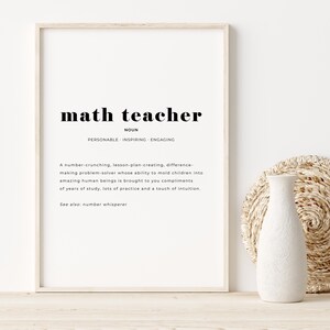 Math Teacher Gift, Printable Math Classroom Decor, High School Teacher ...