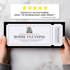 House Cleaning Gift Certificate, Editable Gift Voucher, DIY Anniversary ...
