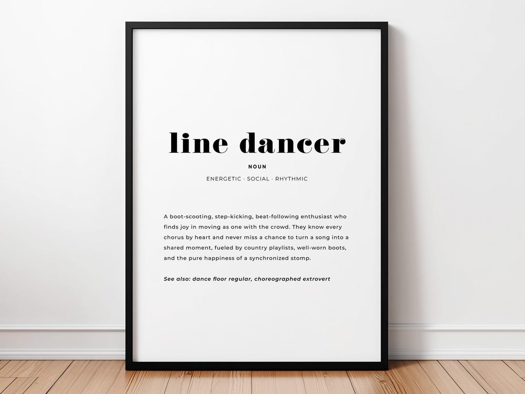 Line Dancer Definition Print, Country Dance Wall Art, Western Decor ...