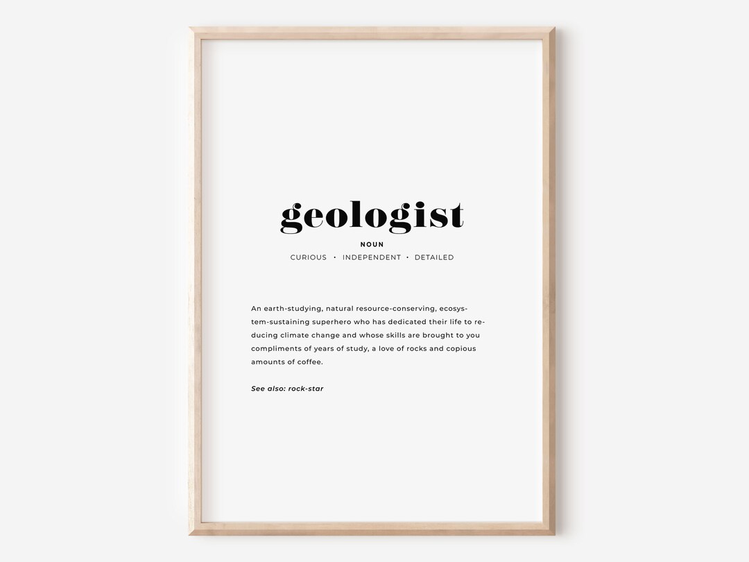 Geologist Definition Geology Print Office Wall Art - Etsy