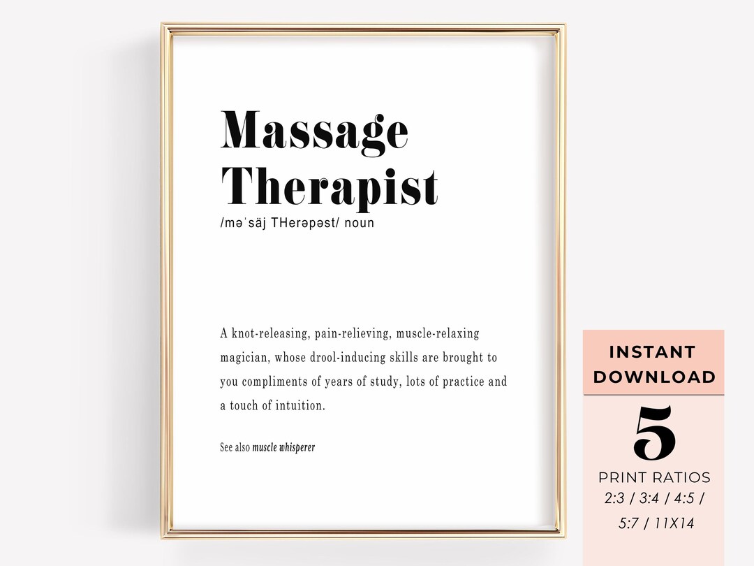 Massage Therapist Definition - Etsy