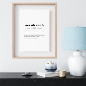 Scrub Tech Definition Print, Surgical Tech Instructor Gift, Surgical ...