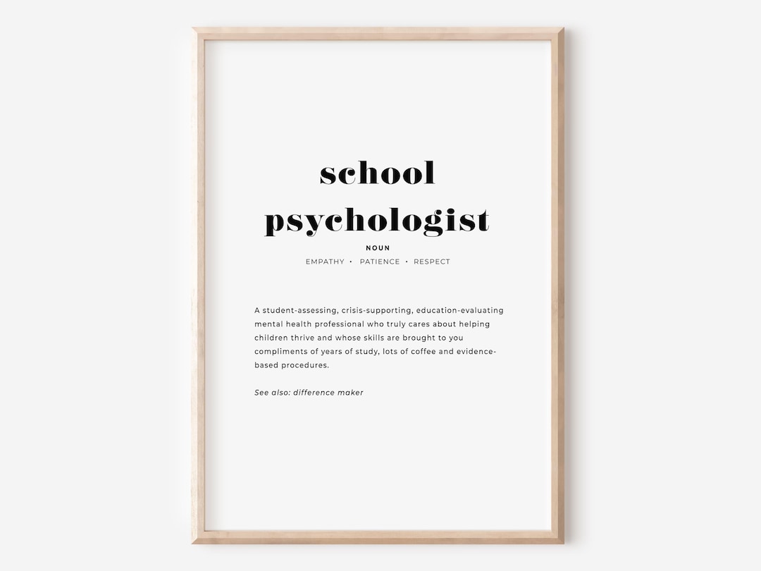 School Psychologist Definition Poster School Therapist Office - Etsy