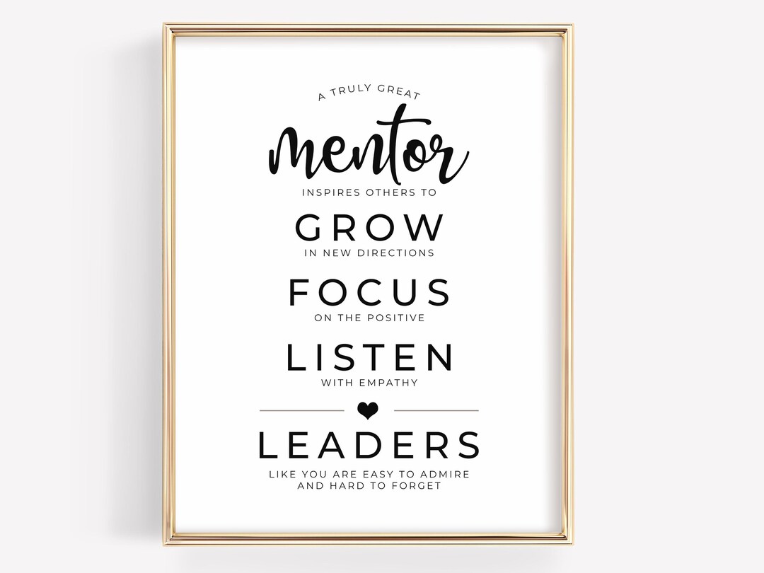 Mentor Appreciation Gift Printable Sign, Mentor Thank You Gift ...
