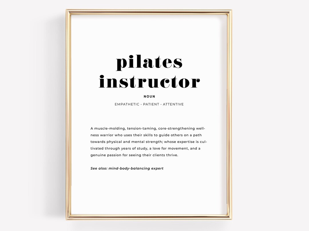 Pilates Instructor Definition PRINTABLE Pilates Studio Wall Art for ...