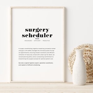 Surgery Scheduler Definition Print, Medical Office Decor, Healthcare ...
