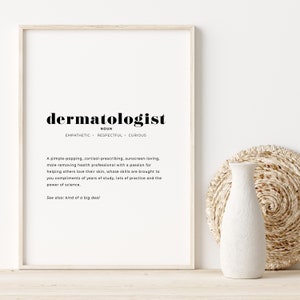 Dermatology Wall Art Office Decor, Dermatologist Definition Poster ...