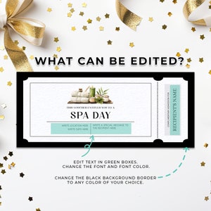 Spa Day Gift Voucher, Editable Spa Coupon Template, Surprise ...
