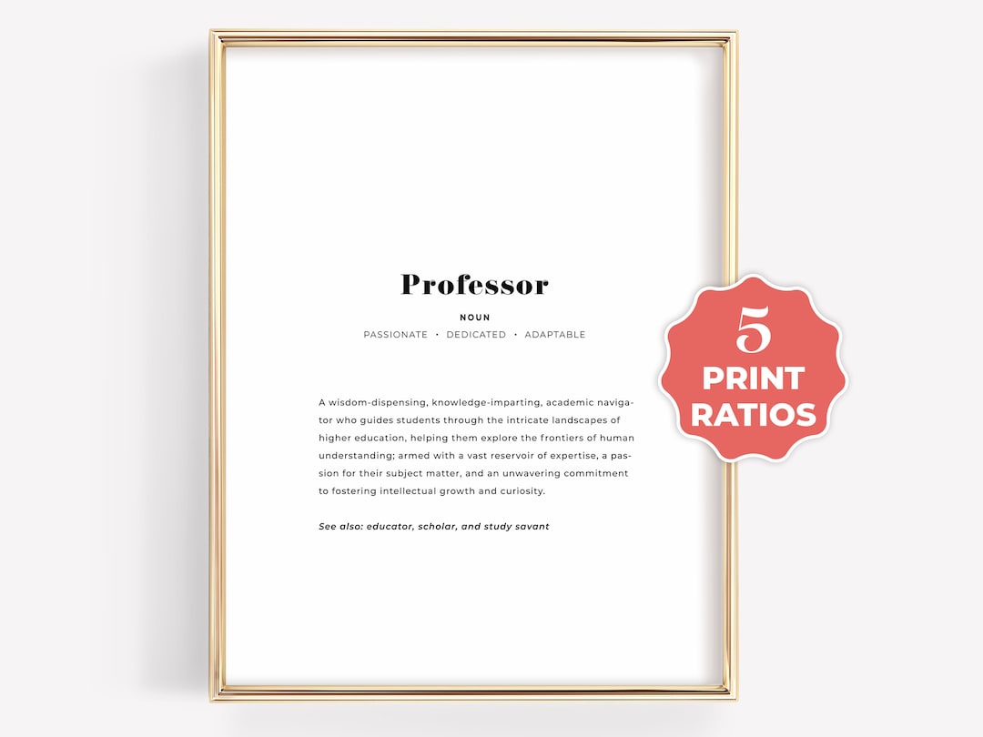 Professor Definition PRINTABLE University Office Wall Art for Academic ...