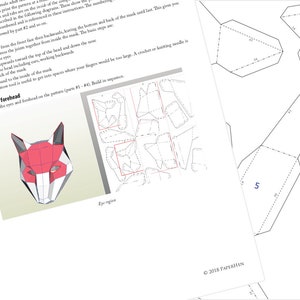 Fox Mask Pattern - Papercraft DIY - Download, Print and Make Your Own ...