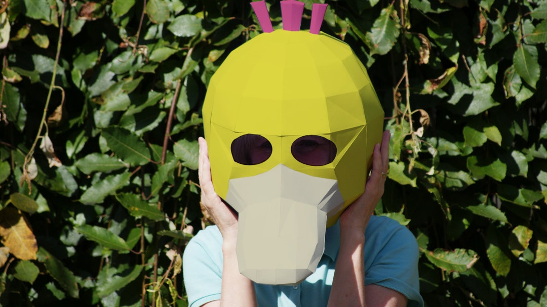 Duck Mask Pattern Papercraft Psyduck DIY Download Print - Etsy