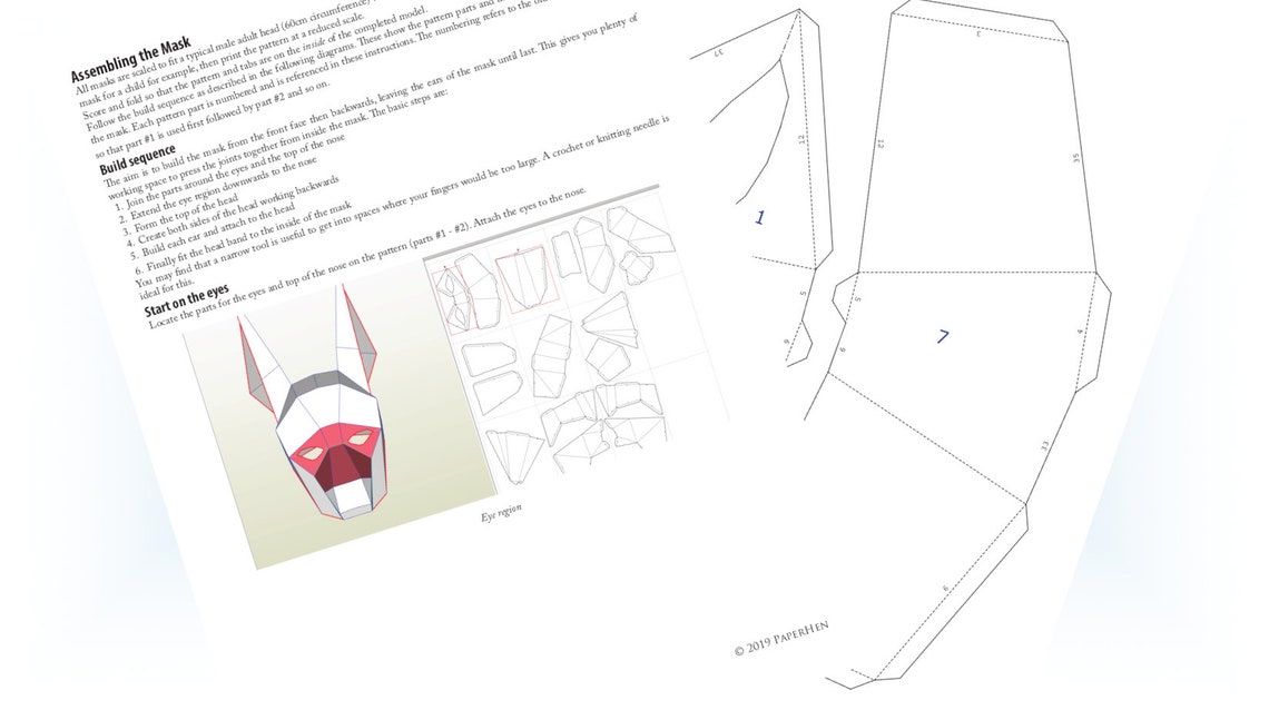 Anubis Mask / Jackal Mask Pattern Papercraft DIY Download - Etsy