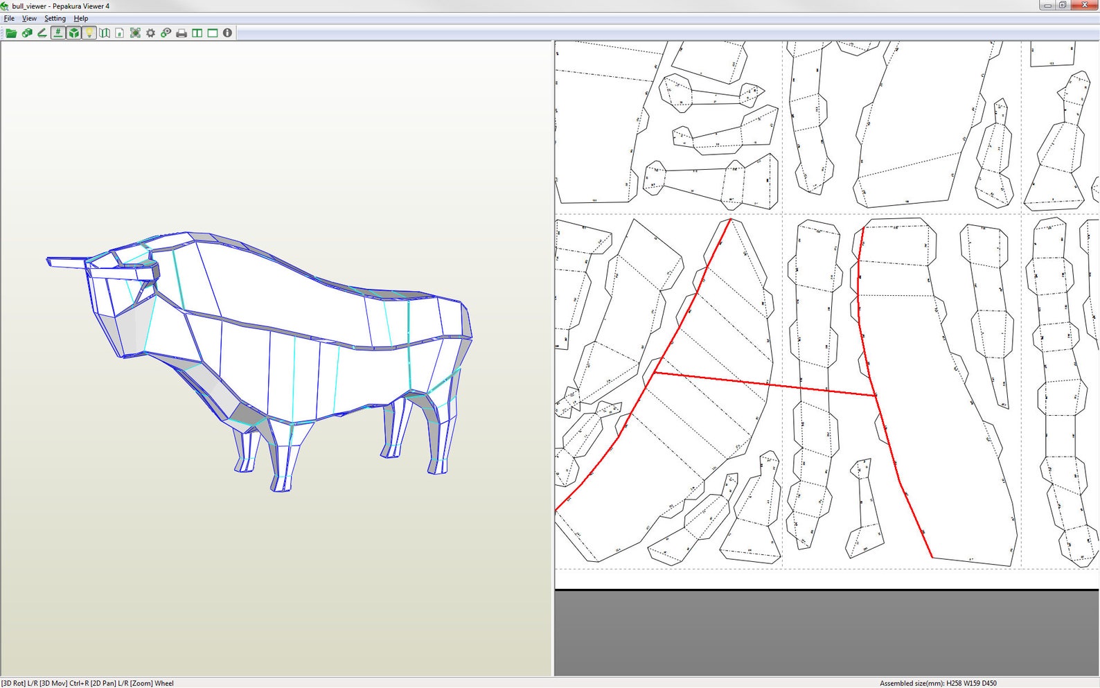 Bull Sculpture Pattern - Papercraft DIY - Download, Print and Make Your ...