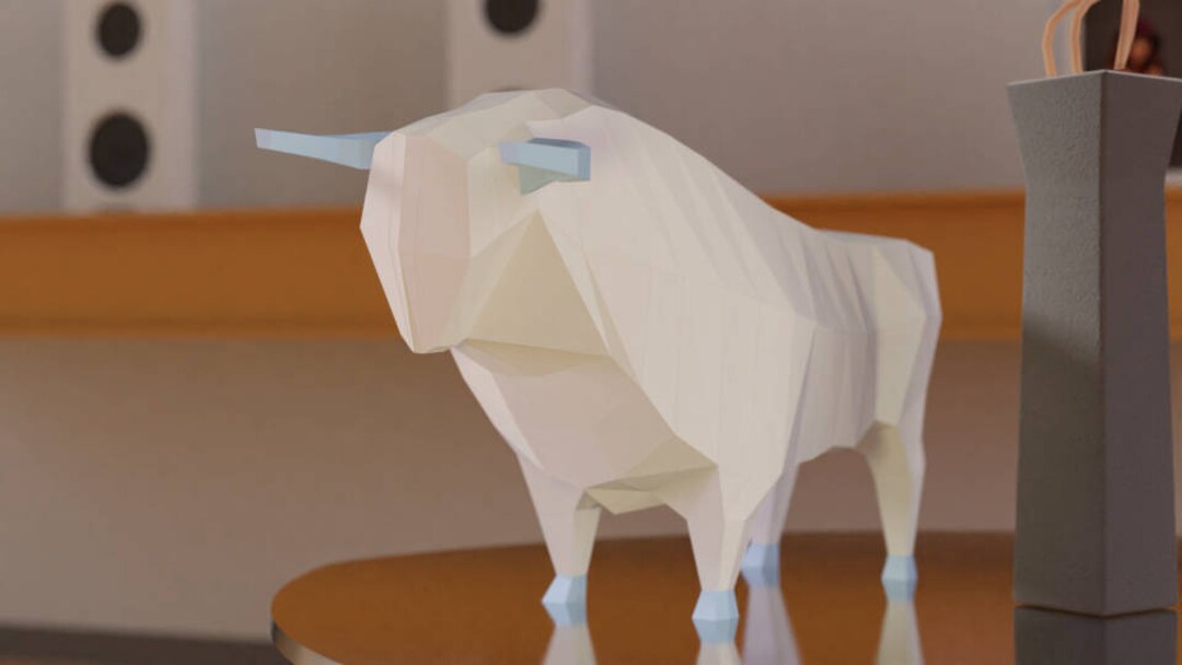 Bull Sculpture Pattern Papercraft DIY Download Print and - Etsy
