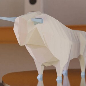 Bull Sculpture Pattern - Papercraft DIY - Download, Print and Make Your ...
