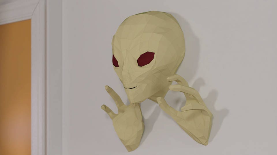 Alien Wall Sculpture Pattern Papercraft DIY Download - Etsy