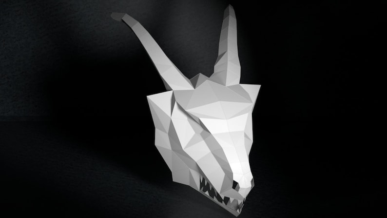 Dragon Mask Papercraft Pattern - Papercraft DIY - Download, Print and ...