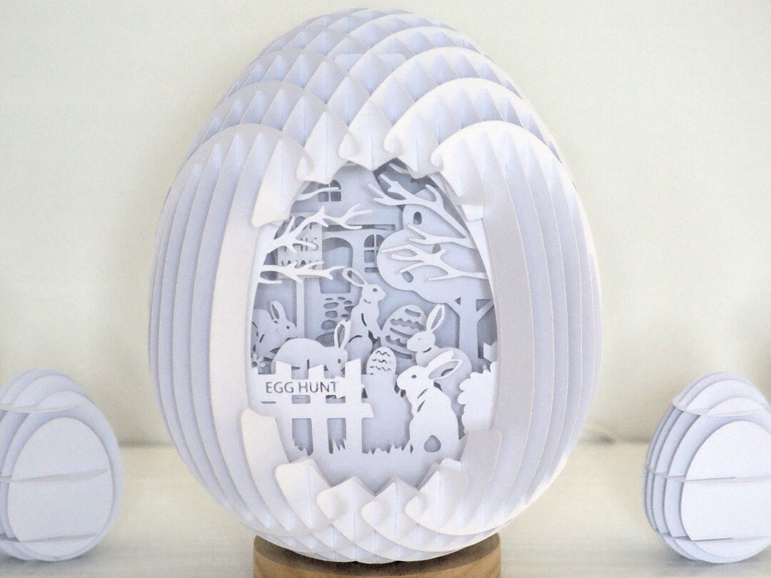 Easter Bunny Egg Hunt - Pop-up Sliceform 3D Lightbox - SVG, Studio, PDF Files, Download, Print ...