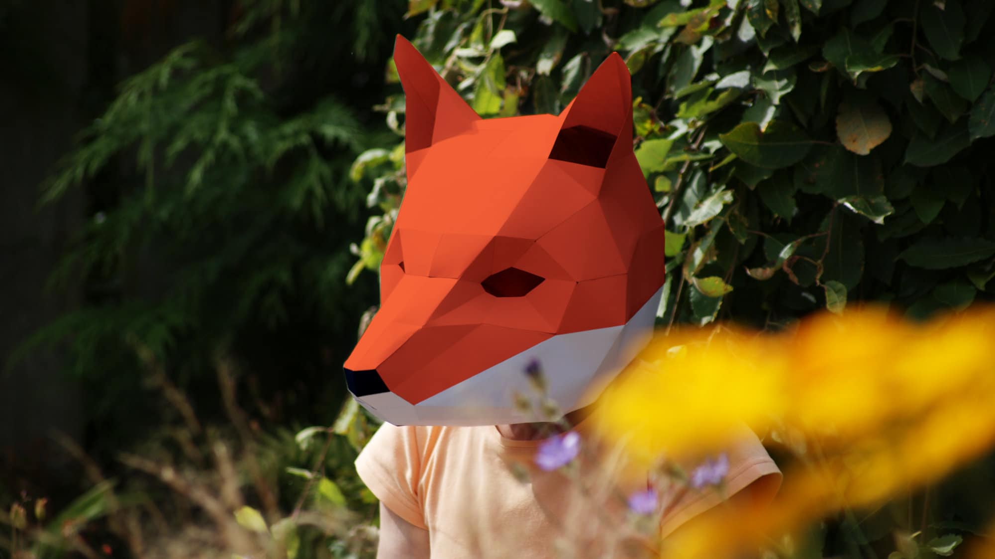 Fox Mask Pattern Papercraft DIY Download Print and Make | Etsy