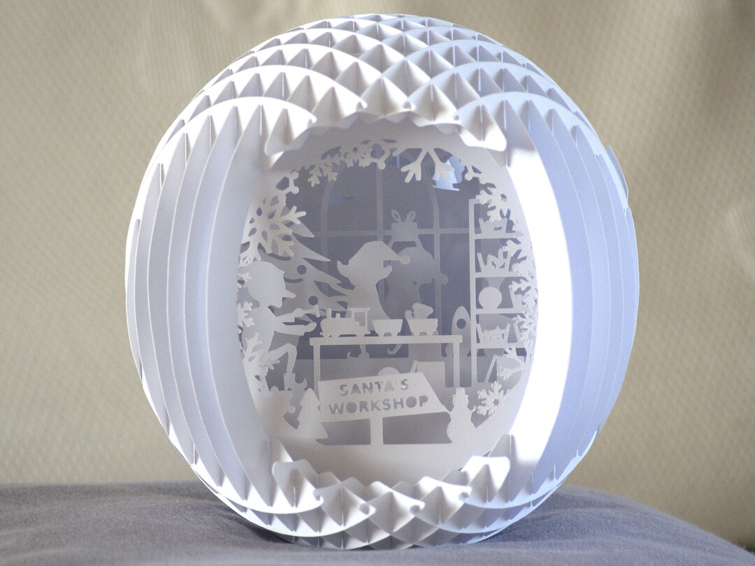 Santa's Workshop Christmas Pop-up Sliceform 3D Lightbox SVG, Studio ...