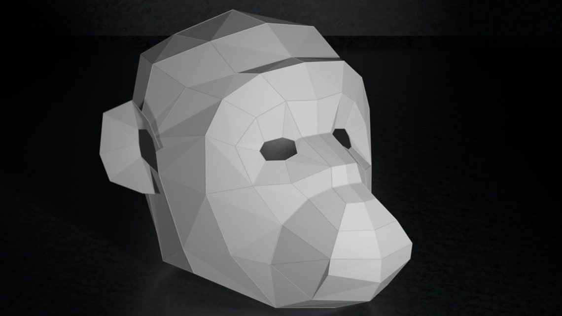 Chimp Monkey Mask Pattern Papercraft DIY Download Print | Etsy