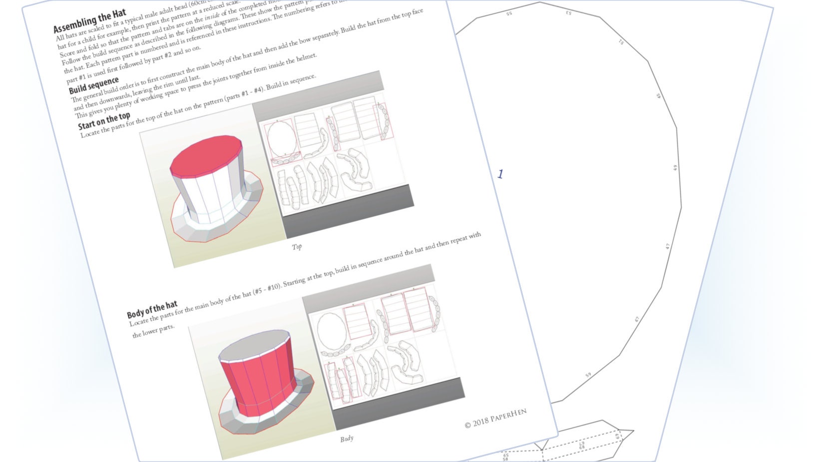 Top Hat Pattern - Papercraft DIY - Download, Print and Make Your Own - Etsy