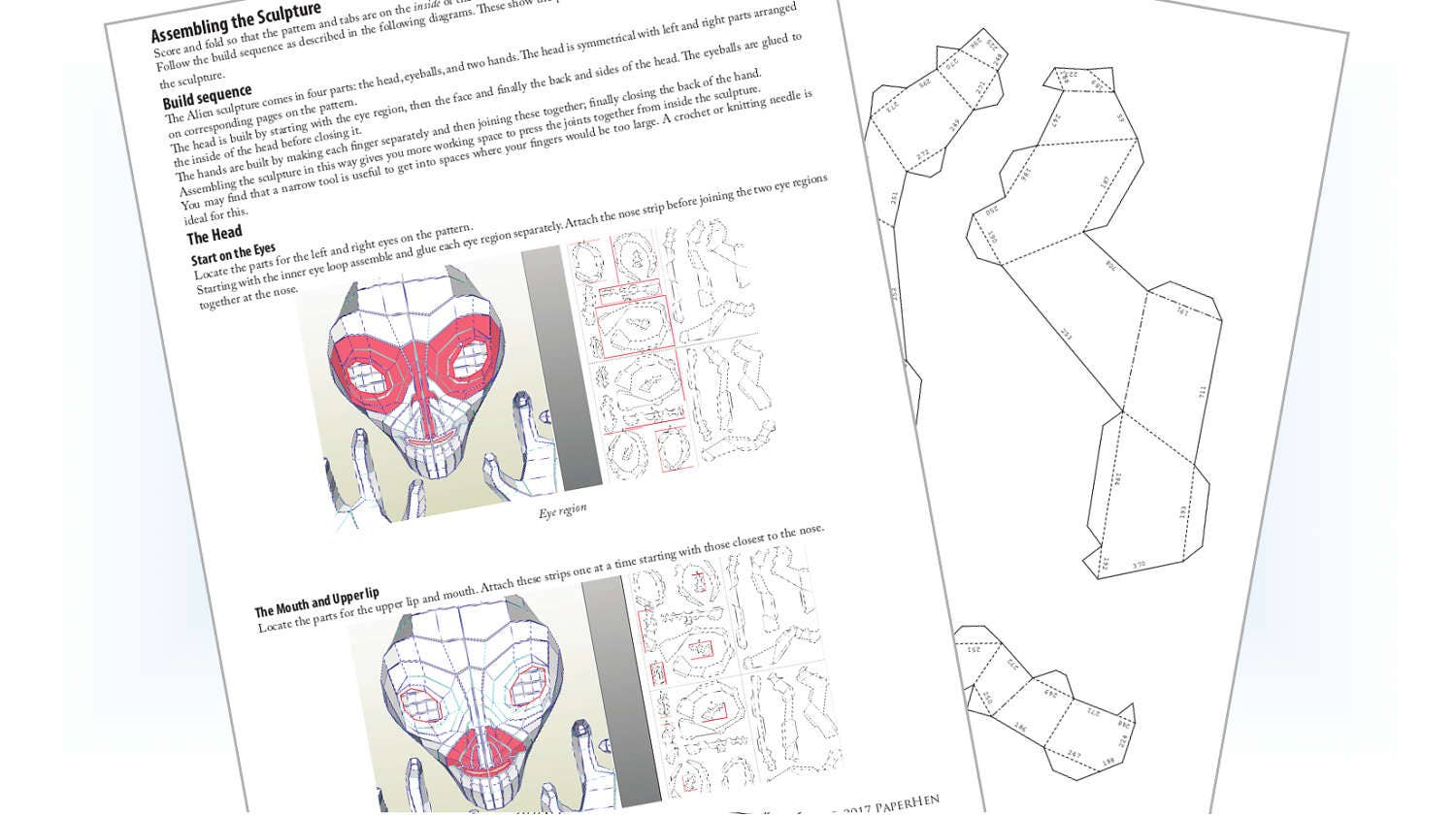 Alien Wall Sculpture Pattern Papercraft DIY Download - Etsy