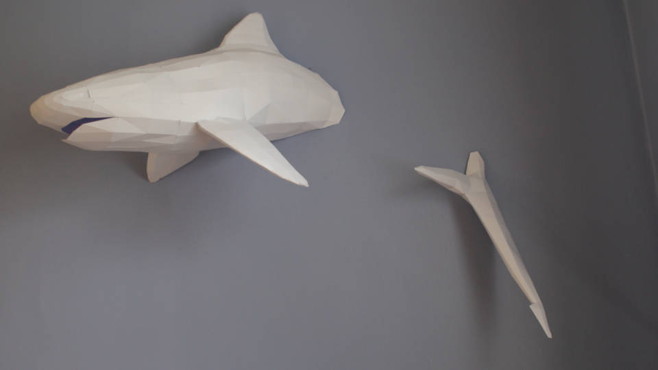 Tiger Shark Wall Sculpture Pattern Papercraft DIY | Etsy