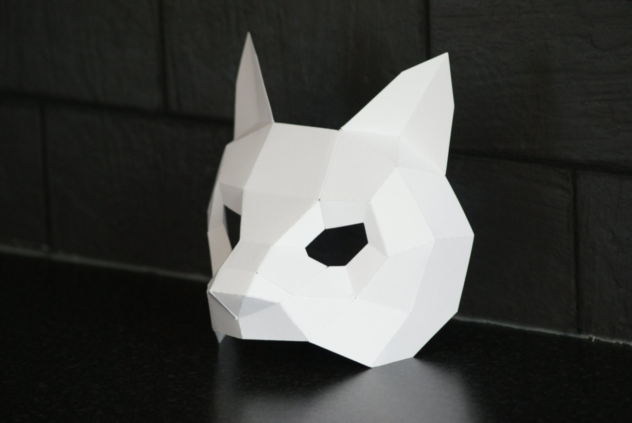 Cat Face Mask Pattern Papercraft DIY Download Print and | Etsy