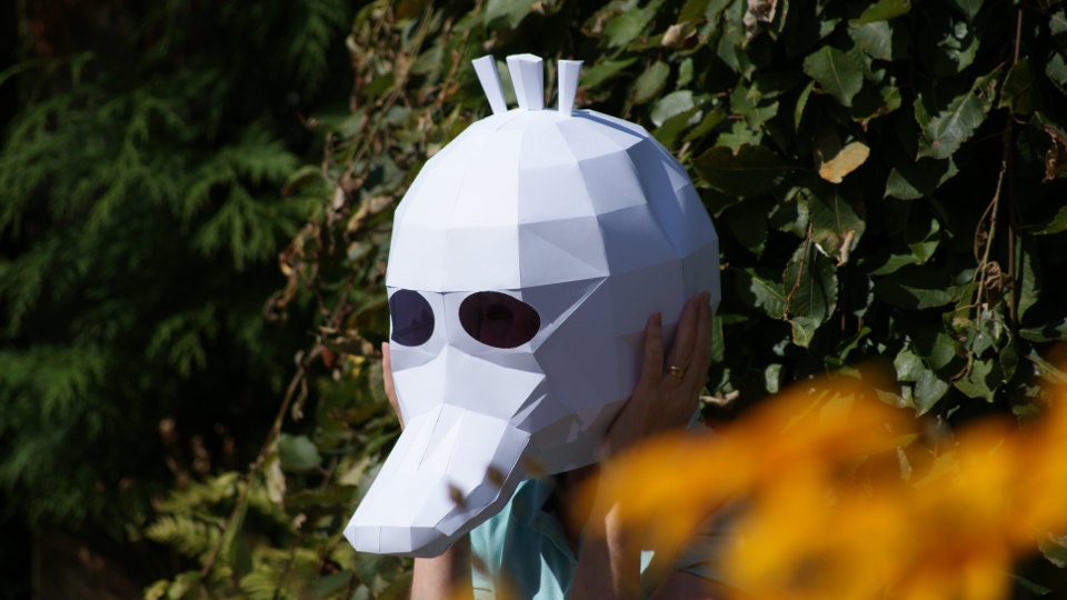 Duck Mask Pattern Papercraft Psyduck DIY Download Print - Etsy