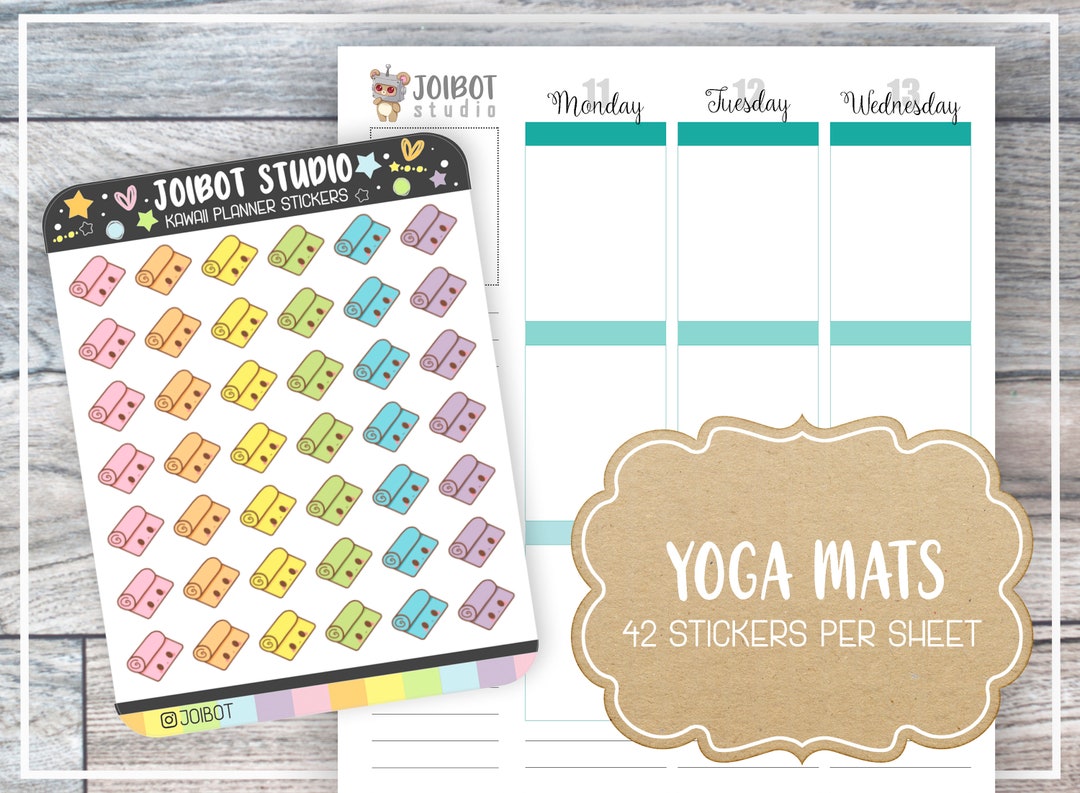 YOGA MAT- Kawaii Planner Stickers - Health Stickers - Journal Stickers ...