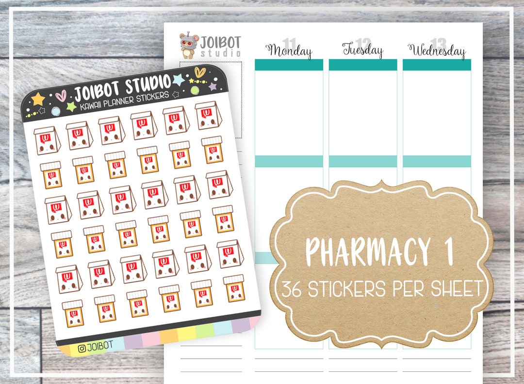PHARMACY CHAIN 1 - Kawaii Planner Stickers - Medicine Stickers ...