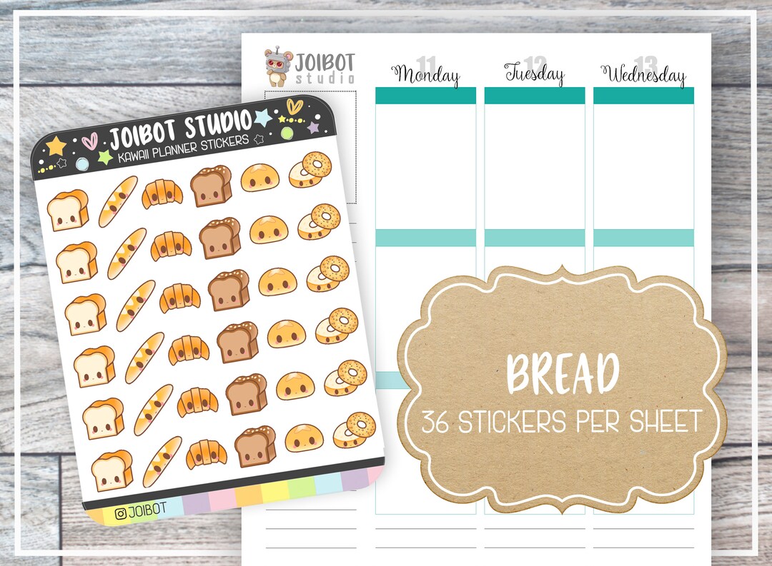 BREAD- Kawaii Planner Stickers - Baking Stickers - Journal Stickers ...