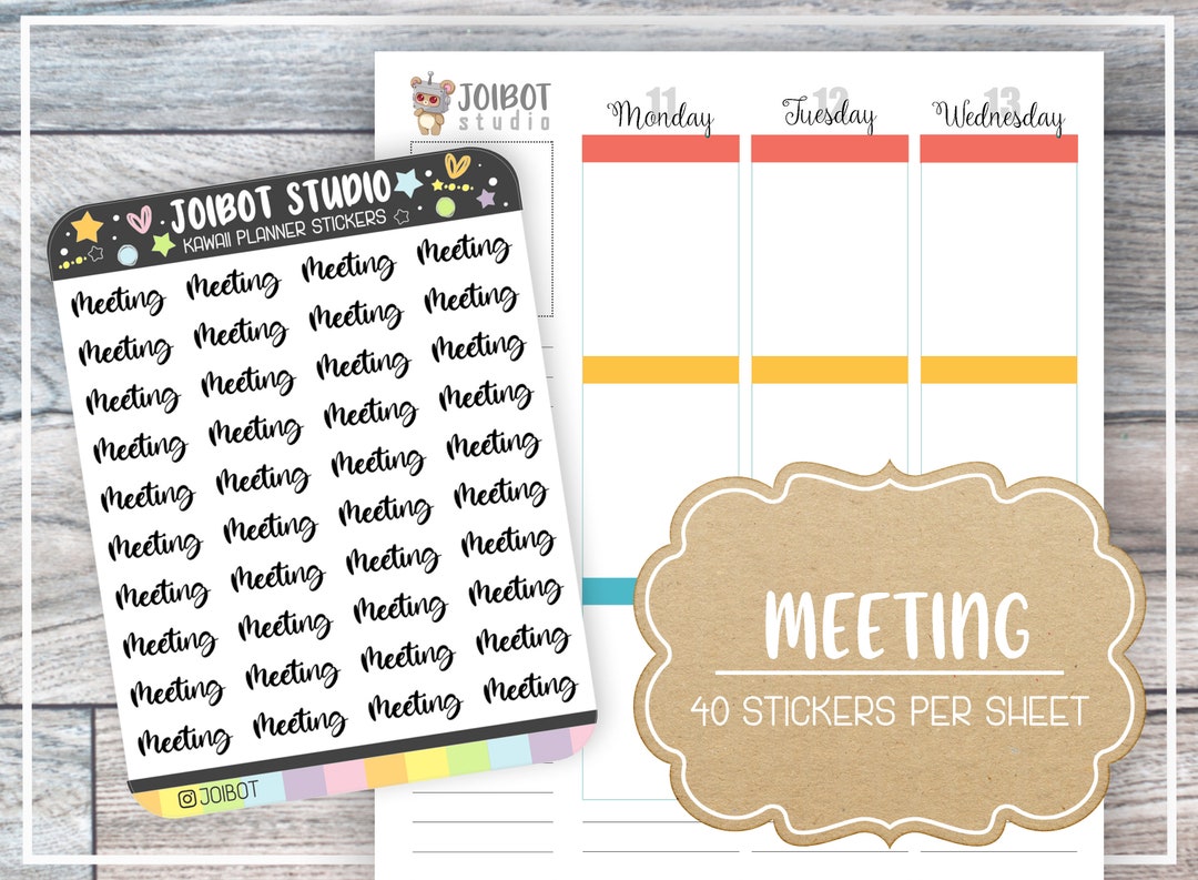 MEETING - Kawaii Planner Stickers - Label Stickers - Journal Stickers ...