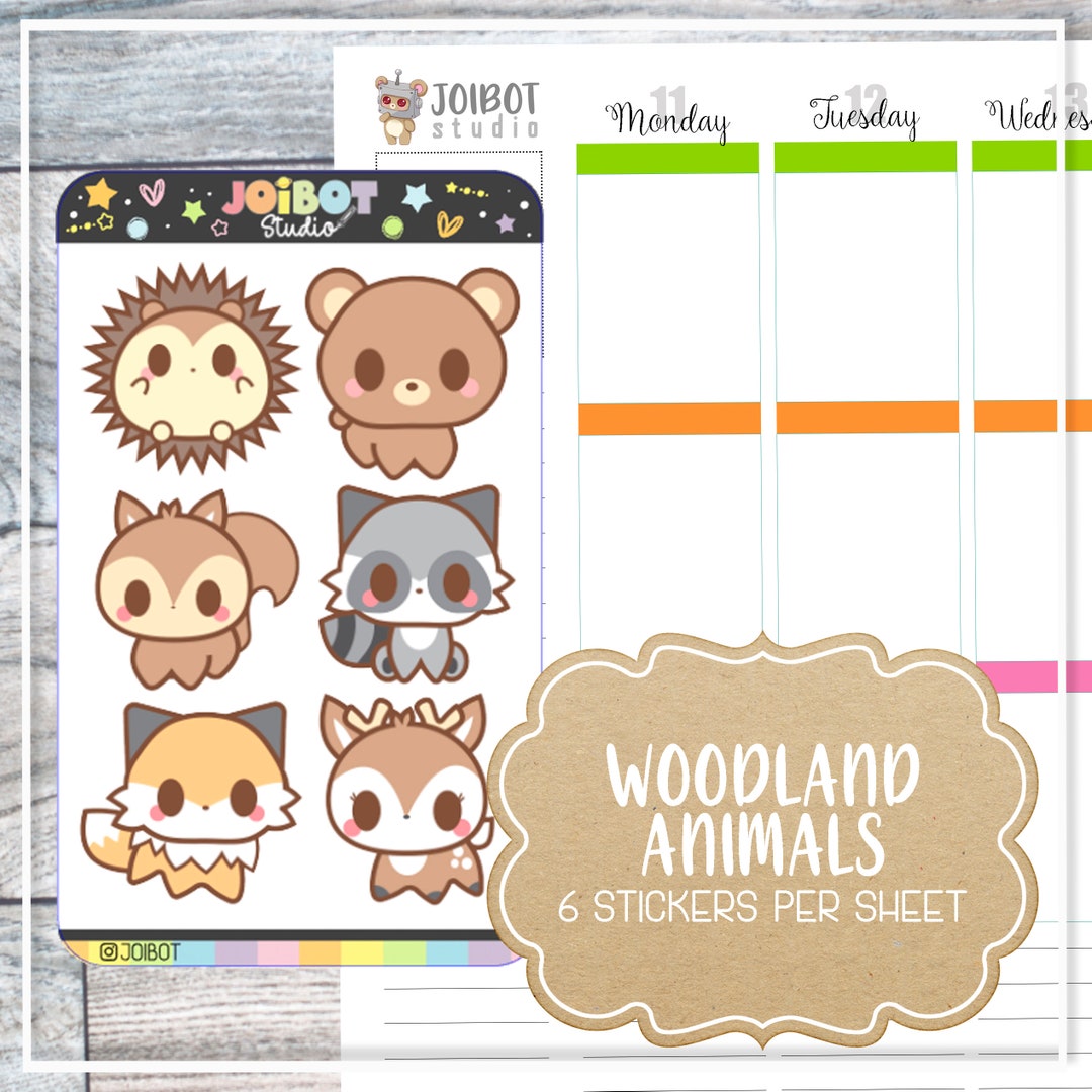 WOODLAND ANIMALS - LARGE - 1.5" Stickers - Forest Animal Stickers ...